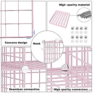 C&AHOME Wire Cube Storage, 8 - Cube Organizer Metal C Grids, Modular Shelves Units, Closet Organizer, Ideal for Home, Office, Living Room, 24.8" L x 12.4" W x 48.4" H, Pink UWCS3008P