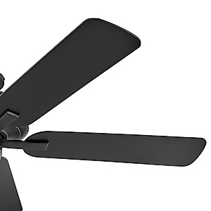 Hinkley Metro 52" Indoor Dual Mount Ceiling Fan with No Light - Traditional Style, Reversible Wooden Fan Blades - Matte Black - Remote Sold Separately