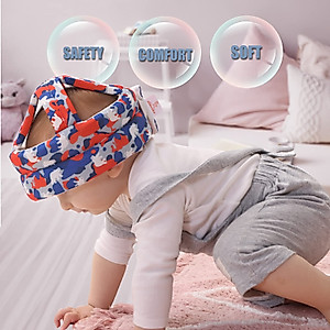 Baby Safety Helmet Infant Toddler Breathable & Adjustable Head Cushion Bumper Bonnet for Running Walking Crawling with Soft Knee Pads (Candy Colors)