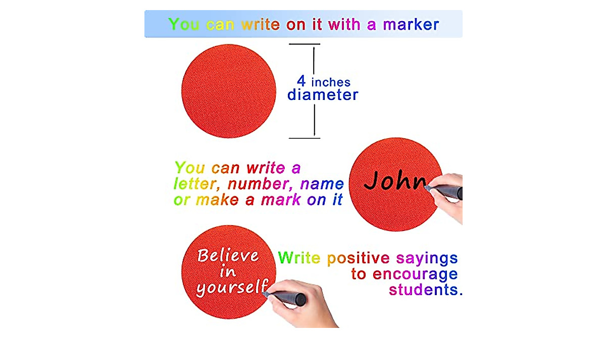 Colorful Classroom Sit Dots - 36 Durable Carpet Markers
