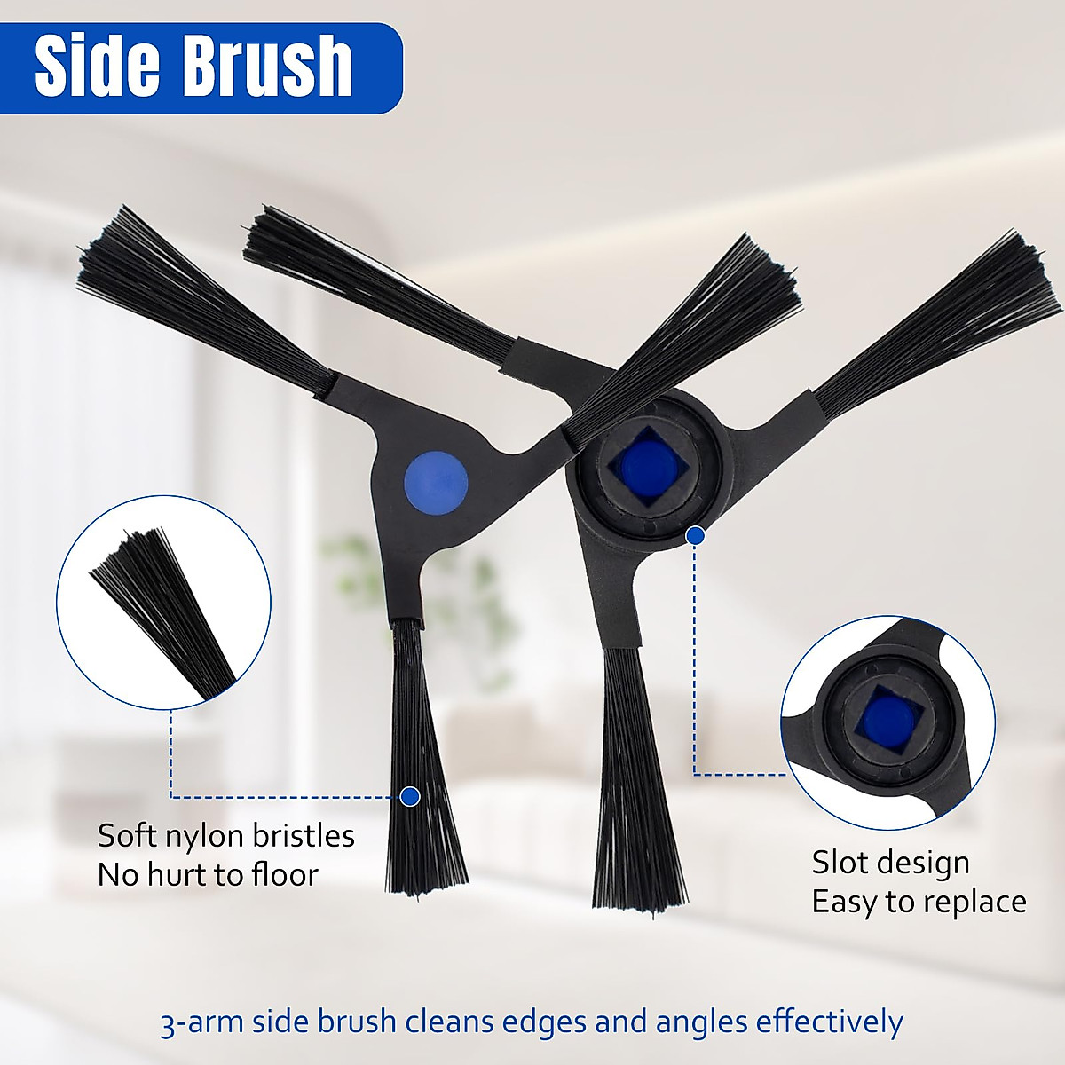 17pcs Replacement Parts for Ecovacs Deebot X2 / X2 Omni / X2 Pro / DEX86 Vacuum Cleaner Accessories, 1 Main Brush, 4 Side Brush, 4 Hepa Filters, 4 Dust Bags, 4 Mop Cloths