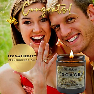 ENGAGEMENT GIFTS| Candle Gifts | Chardonnay Scent | HIGHLY SCENTED CANDLES| Aromatherapy | CONGRATULATIONS GIFTS | Handcrafted in USA | Up to 60 Hour Burn Time (Premium Wax Blend, 8oz)
