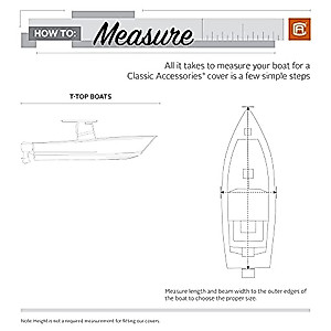 Classic Accessories Stellex T-Top Boat Cover, 22'-24'L, 116" Beam W, Model F