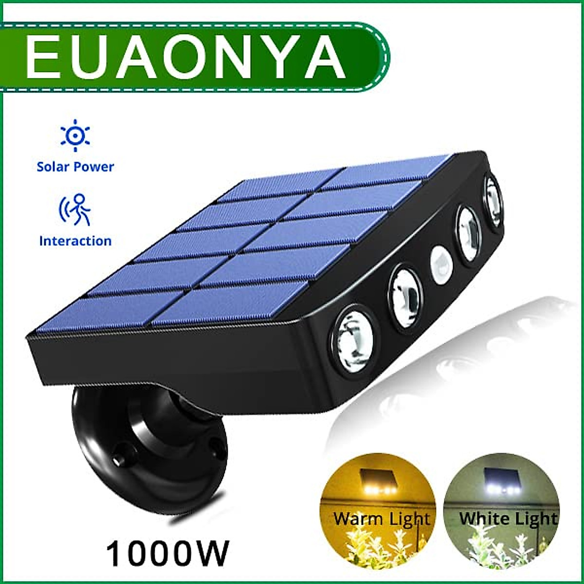 EUAONYA Solar Powered Fake Security Camera, Solar Wall Light Outdoor Solar-Powered Garden Lamp,Motion Sensor Waterproof Spotlights for Garden Path Street, IP65 Waterproof