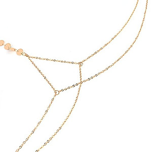 Chicque Sexy Body Chain Jewelry Gold Sequins Body Jewelry Layered Bikini Belly Waist Chain Party for Women