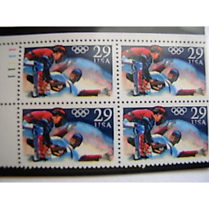 US 1992 Postal Stamps, Olympic Baseball, S# 2619, PB of 4 29 Cent Stamps