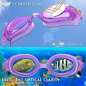 ZABERT KX Baby Toddlers Swim Goggles，Swimming Goggles for Age 0-5 Years Old (#7.Purple)