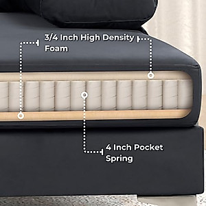 Casa Andrea Milano Modern Large Velvet Fabric U-Shape Sectional Sofa, Double Extra Wide Chaise Lounge Couch