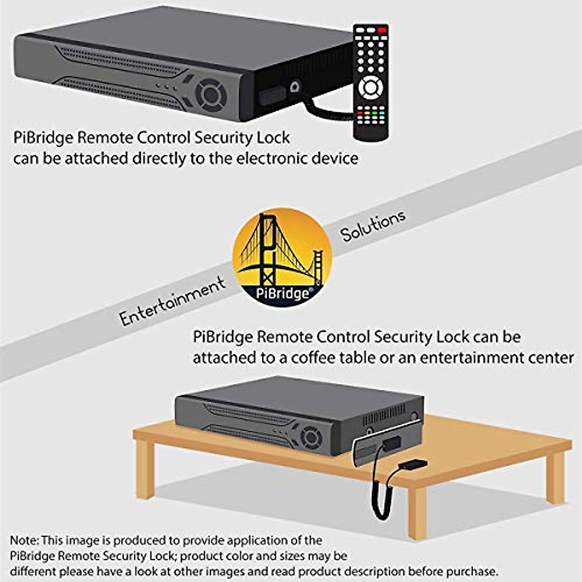 [PiBridge] Remote Control Security Cable Remote Control Security Lock, Tether for Remote Control (10 Feet 2 Pack)