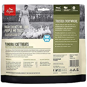 Orijen 3 Pack of Tundra Cat Treats, 1.25 Ounces Each, Freeze-Dried, Grain-Free, Made in The USA