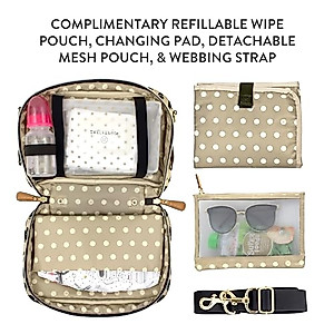 TWELVElittle Diaper Clutch 3.0 - Crossbody Diaperbag with Changing Pad, Detachable Pouch and Wipes Case. Machine Washable - Leopard