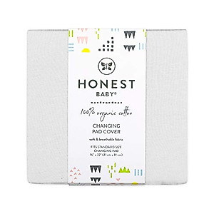 HonestBaby unisex baby Organic Cotton Changing Pad Cover and Toddler Sleepers, Bright White, One Size US