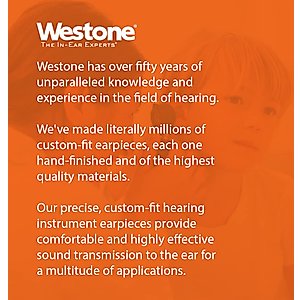 Westone TRU Universal WR20 Reusable Hearing Protection Filter Ear Tips - 20 dB Advanced Filter Technology (Blue)