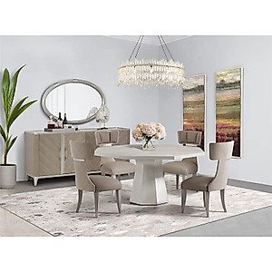 Michael Amini Lanterna Wood Dining Side Chair in Silver Mist (Set of 2)
