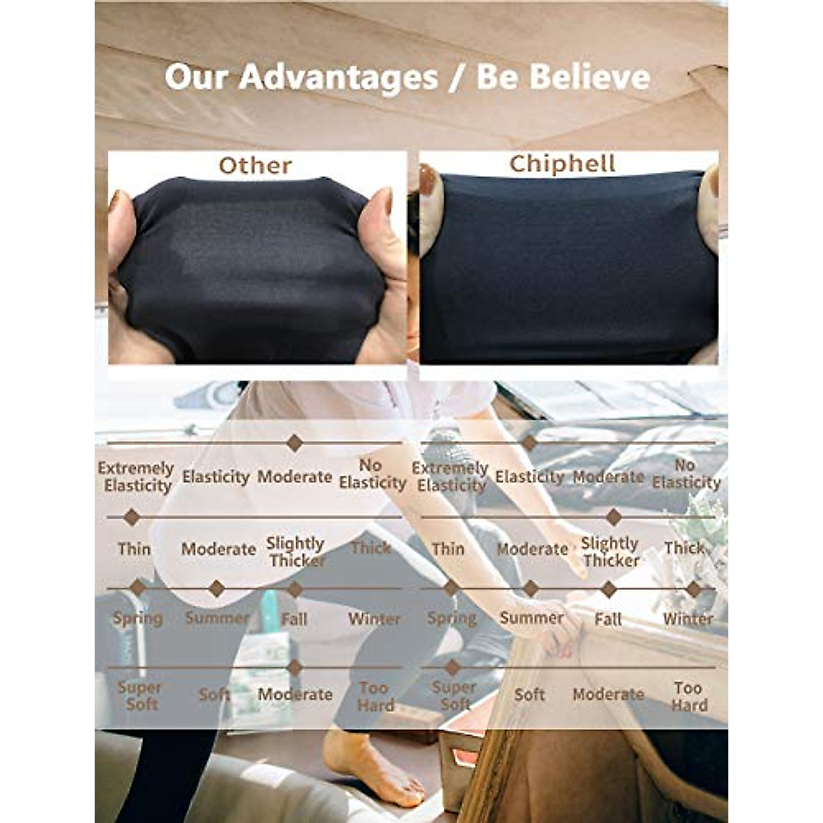 Chiphell High Waist Leggings for Women Tummy Control Workout Running Yoga Pants 3 Pack