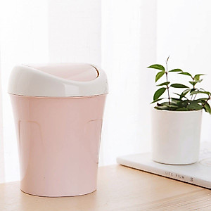 YITAQI Trash Can Living Room Home Mini Bedside Desktop Plastic Garbage Bin Waste Basket Storage Organizer(Green)