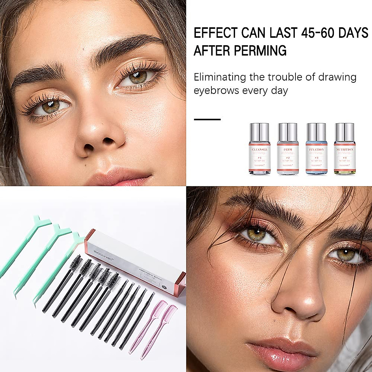 Ibcccndc Brow Lamination Kit Professional Starter Kit Perfect Full Fluffy Sculpt Brows Suitable for Salon Home Use | Eyebrow Brush And Eyelash Micro Brushes Added