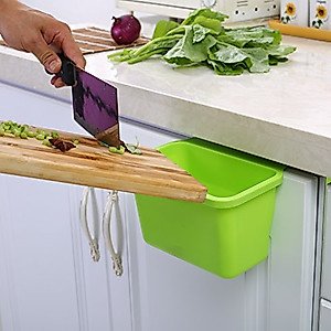 shlutesoy Multi-Function Kitchen Cabinet Door Plastic Basket Hanging Trash Can Waste Bin Garbage Bowl Box