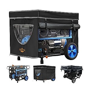 GEHENG Generator Covers While Running,100% Waterproof Generator Cover, With Stand, Extra Heavy Duty 600D Polyester Tarp, Tear Resistant, 33"x25.9 "x18.5", black.