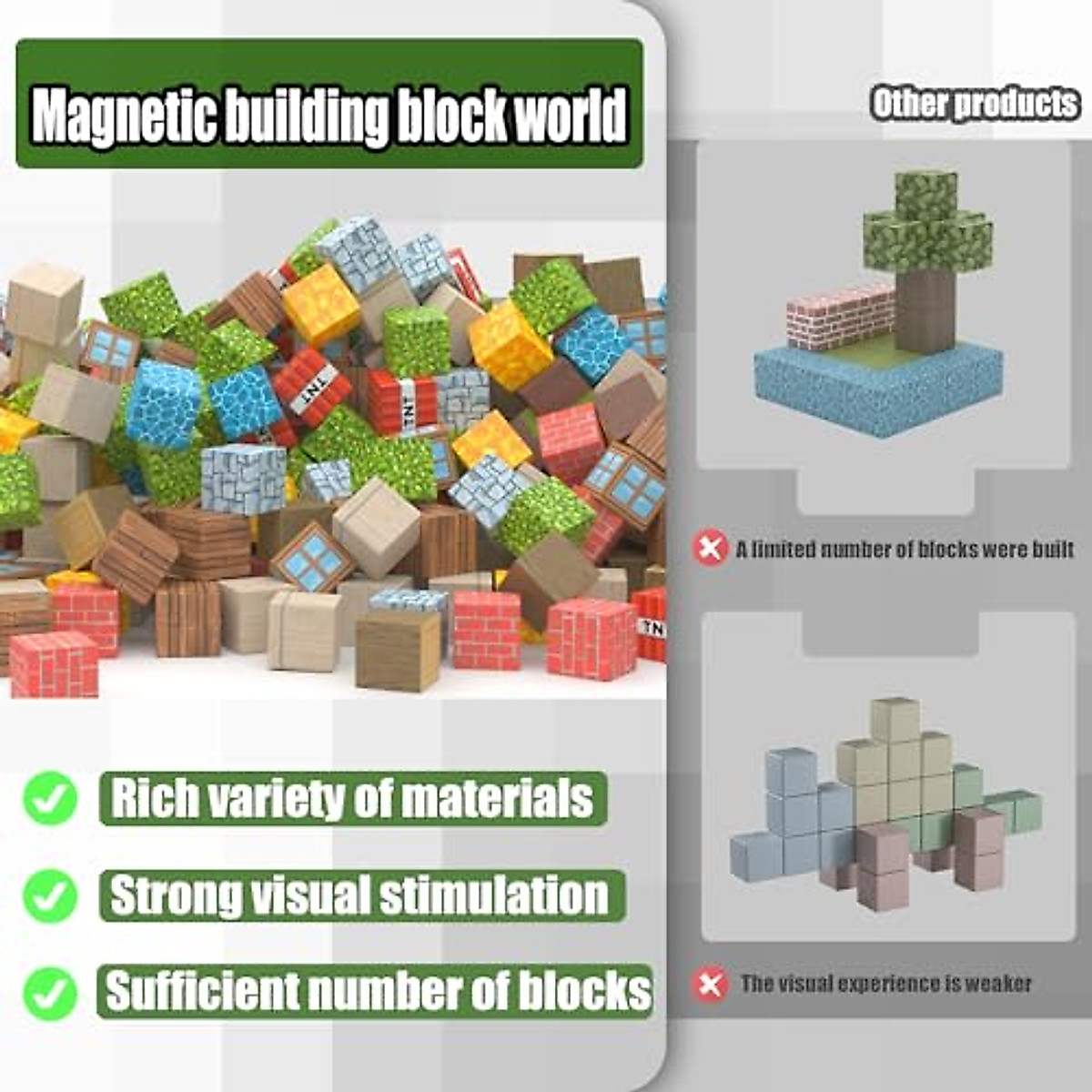 154pcs,Magnetic Building Blocks,Gifts for 3+ Children, Fidget Cubes Construction Toys,STEM Montessori Sensory Toys for Toddlers Gifts for 3+ Years Old Girls Boys