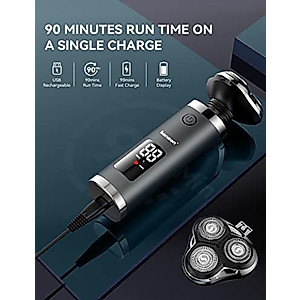 Electric Shavers for Men, KENSEN Electric Razor for Shaving Face, Mens Rotary Shaver Rechargeable Razor for Men, Waterproof Wet & Dry LED Display Cordless Rotary Shaver with Extra Replacement Blade