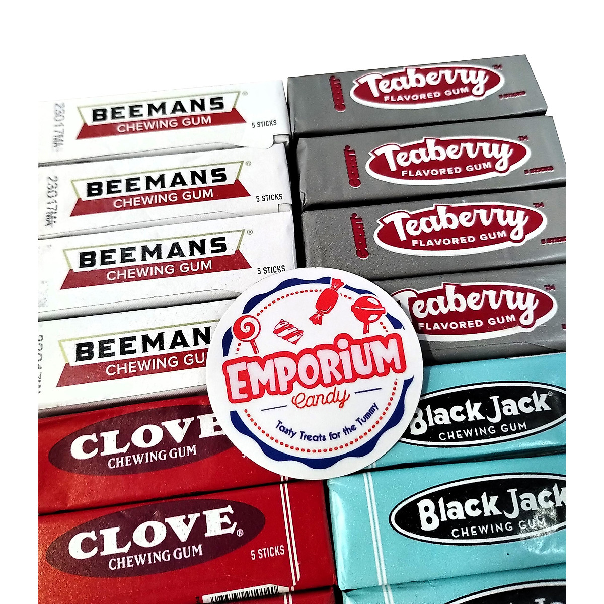 Beemans Black Jack Clove Teaberry Chewing Gum 4 Packs of Each Old Time Assortment Gum