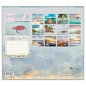 Legacy Seaside Serenity Sand Blue 13 x 12 Paper 2024 Hanging Wall Calendar