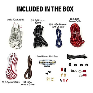 BOSS Audio Systems 8BK 8 Gauge Amplifier Installation Wiring Kit - A Car Amplifier Wiring Kit Helps You Make Connections and Brings Power to Your Radio, Subwoofers and Speakers