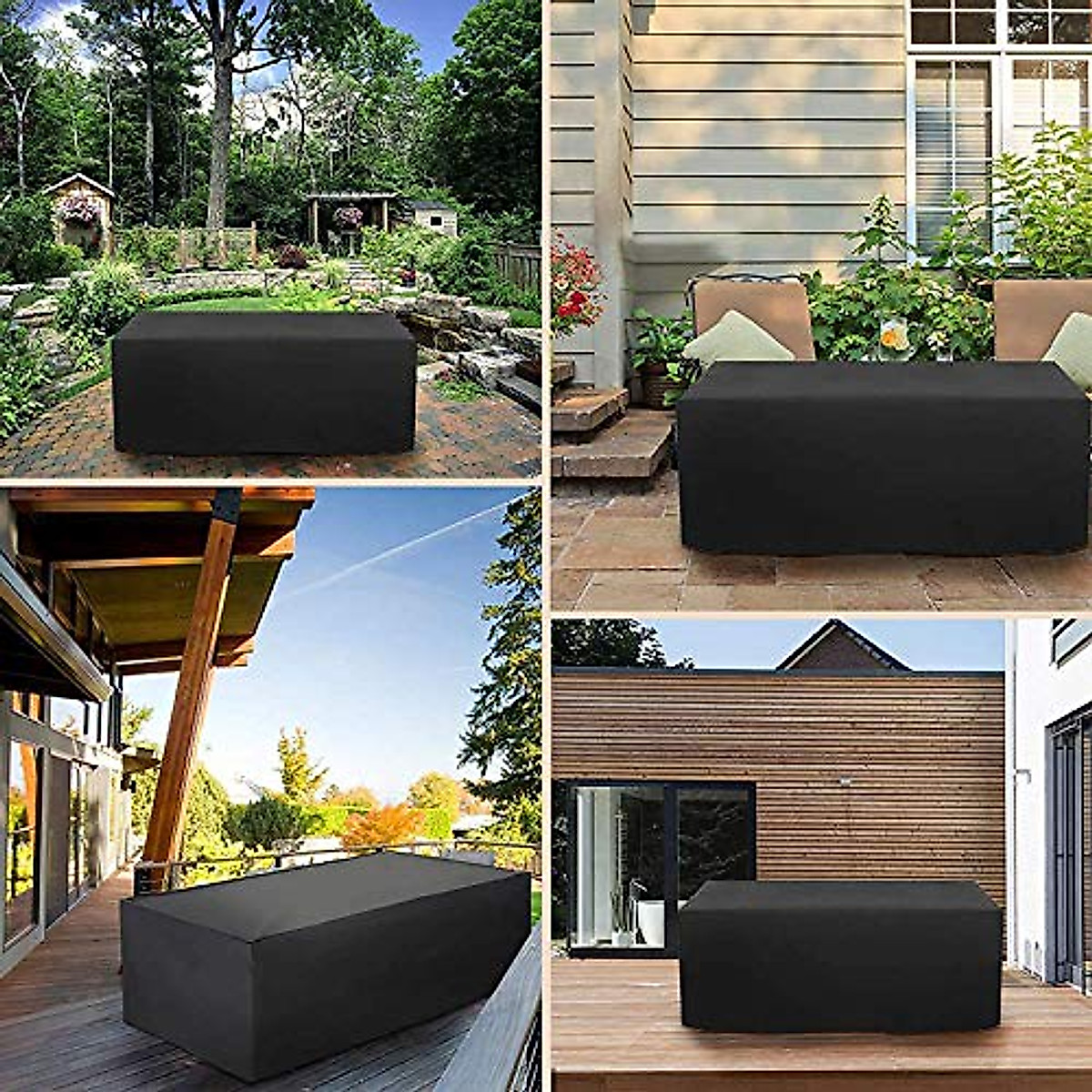 QIAOH Garden Furniture Covers 140x104x36in, Patio Covers for Outdoor Furniture, Garden Table Cover Furniture Sets Waterproof Heavy Duty 420D Oxford Fabric, Outdoor Table Cover