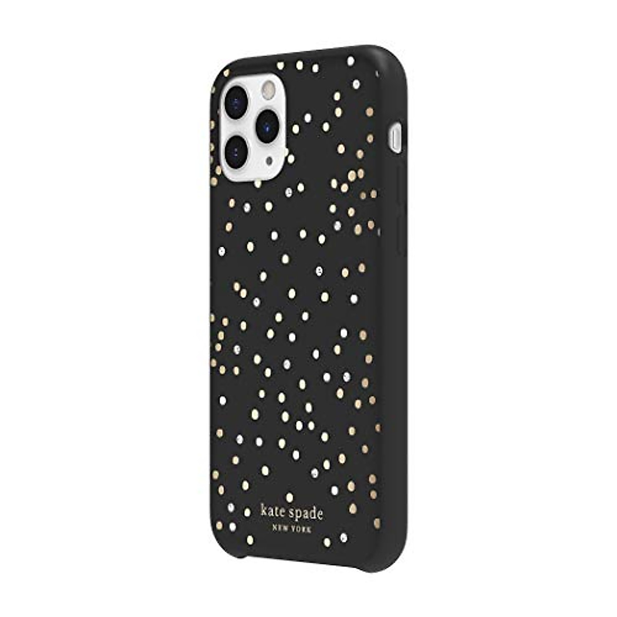 Kate Spade New York Disco Dots Case for iPhone 11 Pro - Soft Touch Protective Hardshell Black