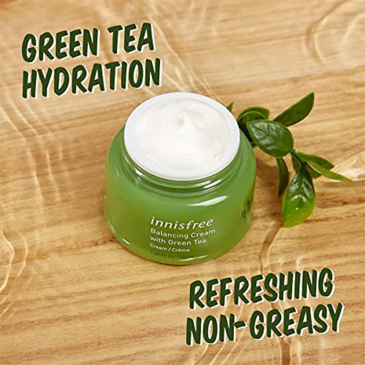 innisfree Green Tea Moisture Balancing Cream Hydrating Face Moisturizer, 2 Pound (Pack of 1)