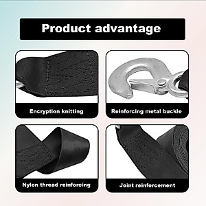Boat Trailer Winch Strap with Safety Snap Hook, 2" x 20ft 10000 lbs Heavy Duty Boat Winch Strap for Towing Vehicles, Boats and Jet Ski, Polyester