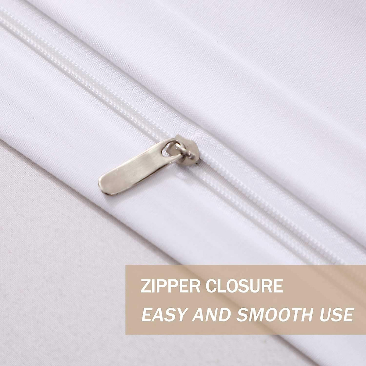 Exotica Collection Duvet Cover Set 800 High Thread Count 100% Egyptian Cotton 5-Pieces Duvet Set (1 Duvet Cover + 4 Pillow Shams) Zipper Closure, Full/Queen, White Solid