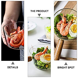 HANABASS Creamer Mug Pan Mini Butter Warmer Wooden Handle Heating Liquid Pot 600ML Glass Triple Pitcher Barista Single Spouts With Wood Handle Sauce Pot Assorted Color