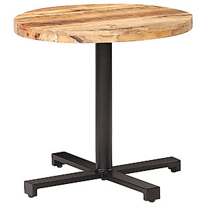 YPWRENH Adjustable Swivel Table Bistro Table Round Ø31.5"x29.5" Rough Mango Wood for Dining Room, Kitchen or Living Room