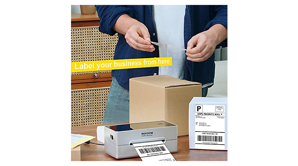 REKDOM Wireless 4x6 Shipping Label Printer - WiFi, No Ink