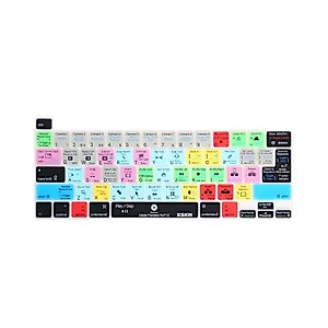 XSKN Premiere Pro Shortcuts Silicone Keyboard Cover Skin for 2019 2020 MacBook Pro 16.2 13.3 inch with Touch Bar and Touch ID A2141 A2251 A2289 A2338 M1 US&EU Version