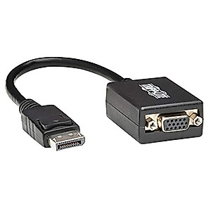 Tripp Lite DisplayPort to VGA Video Adapter, DP to VGA Video Converter, Active Display Adapter (M/F), 6 in. (P134-06N-VGA), Black