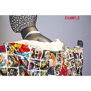 Mxdfafa Anime Wearable Blanket Hooded Cartoon Printed Warm Novelty Cloak for Kids Adults (78x59inch)