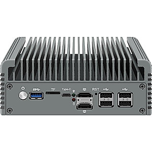 CWWK Fanless Mini PC Intel N Series-N100(4C/4T up to 3.4GHz) Low Power Processor, DDR5, 6x2.5GbE Intel I226V, 4K Display Outputs,M.2 NVMe, SATA3.0, 5 USB Ports, Firewall Router (N100-6L Barebone)