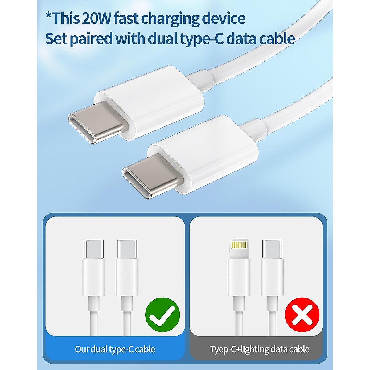 20W iPhone 15 Pro Max Charger with 6.6ft Cable