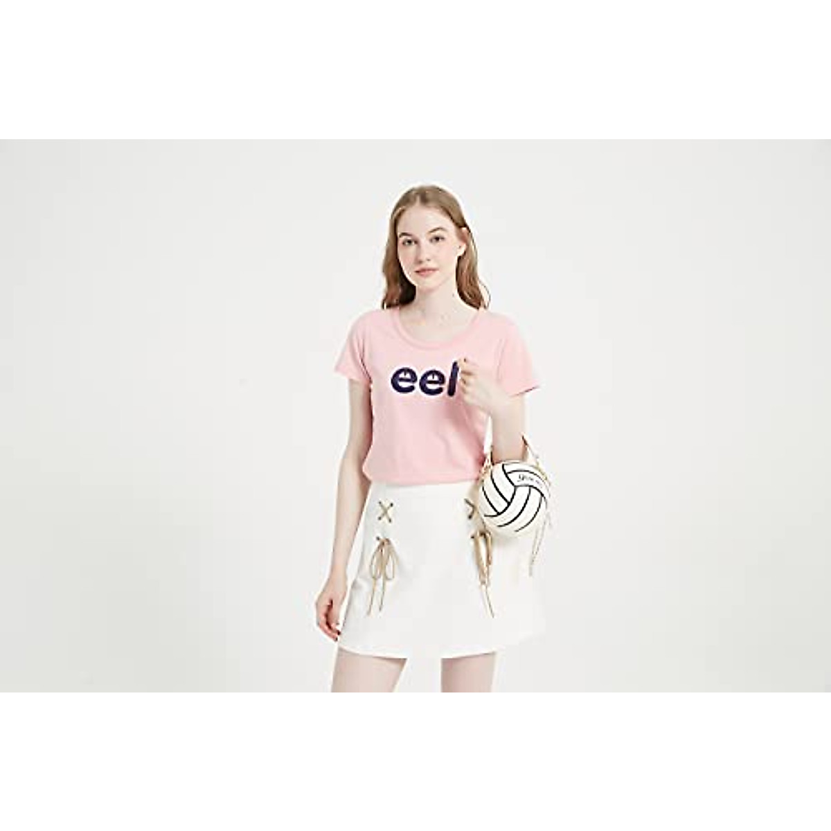 sugenie basketball Shaped Purse For Women Cross Body Handbag Girls Messenger Bag Tote Shoulder PU Leather Round Handbags (Volleyball White)