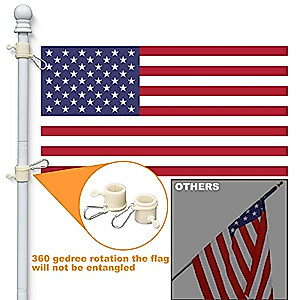 TALITARE Flag Pole for House, 5 FT White Flag Pole Stainless Steel Flagpole Kit for American Flag Without Bracket Residential or Commercial Flag Pole for Outside Garden Yard