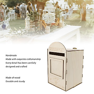 Yoidesu Wooden Wedding Mailbox Post Box, Vintage, Multipurpose Box for Weddings, Parties, Anniversaries, Graduations and Baby Showers,33.1 x 20.3 x 20.3cm (JM01617)