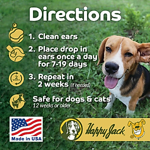 HAPPY JACK Mitex Ear Mite Treatment for Dogs & Cats (0.5 oz), Itch Relief from Constant Itching & Ear Irritation