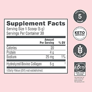 NeoCell Super Collagen Peptides, 10g Collagen Peptides per Serving, Gluten Free, Keto Friendly, Non-GMO, Grass Fed, Healthy Hair, Skin, Nails and Joints, Unflavored Powder, 14.1 oz., 1 Canister