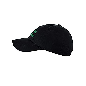 D&Y St. Patrick's Day Embroidered Quote Lucky Clover Low Profile Baseball Cap, Kiss Me, Black