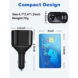 Cigarette Lighter Splitter Adapter, 210W 4 in 1 Cigarette Lighter USB Charger [PD3.0& DualQC3.0] Multi Port & Socket, 12V/24V Dual USB Type C Fast Car Charger Adapter for iPhone 14,Samsung,iPad