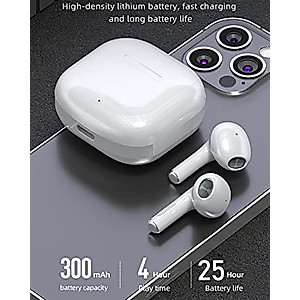 iPhone Headphones (3rd Generation) 2023 Latest Version Wireless Bluetooth Earbuds with USB-C Fast Charging Case, Running/Fitness (Touch Control,Sweat and Water Resistant) 100% Up to 25+ Hours of Use