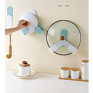 Self Adhesive Pot Lid Holder, 2 Pack Folding Wall Door Mounted Pot Lid Rack, Pots and Pans Organizer for Cabinets, Adjustable Hanging Pan Cover Cutting Board Storage Kitchen Utensil Tool Set